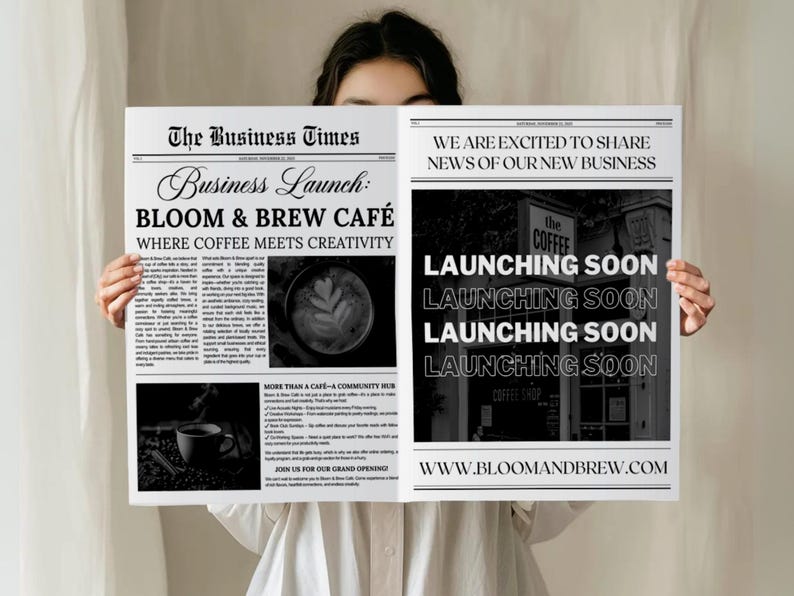 Business Newspaper Template , Brand Opening Announcement Ideas for ...
