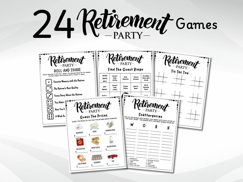 Retirement Party Games Bundle , Retirement Games , Retirement Party ...
