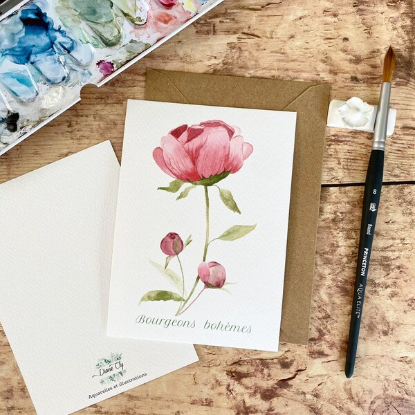 Peony Card - Etsy UK