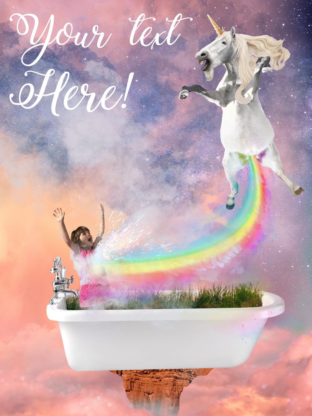 Magical Children's Photo Edit Birthday Card Photo Manipulation Art Kids ...