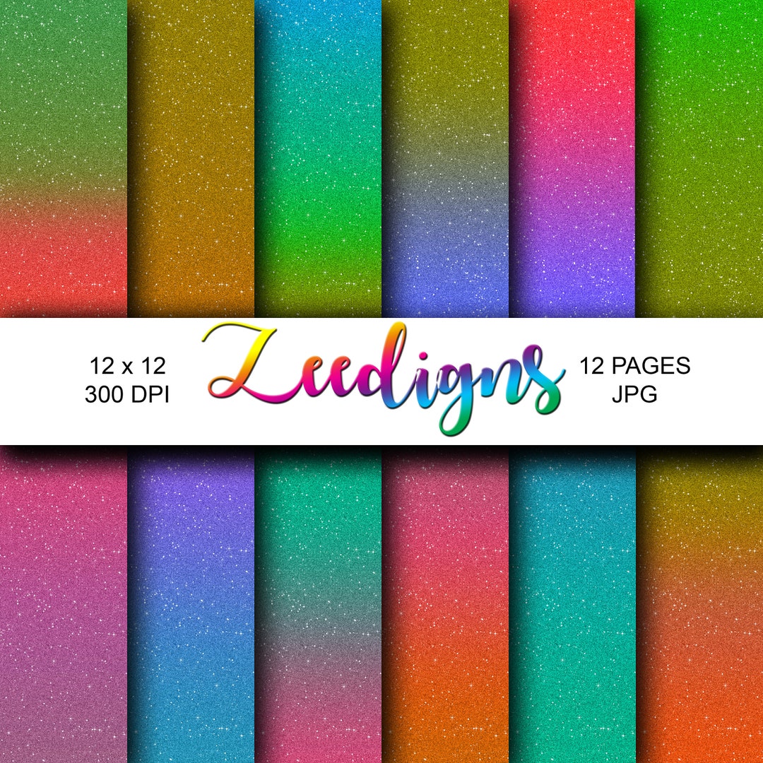 Ombre Glitter Scrapbook Printable Paper Digital Paper - Etsy