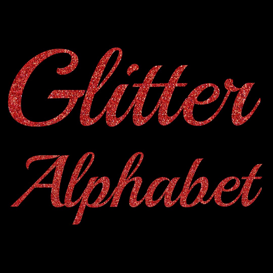 Red Glitter Alphabet Clipart Scrapbooking Digital Set Printable Paper ...
