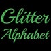 Green Glitter Alphabet Clipart Scrapbooking Digital Set Printable Paper ...