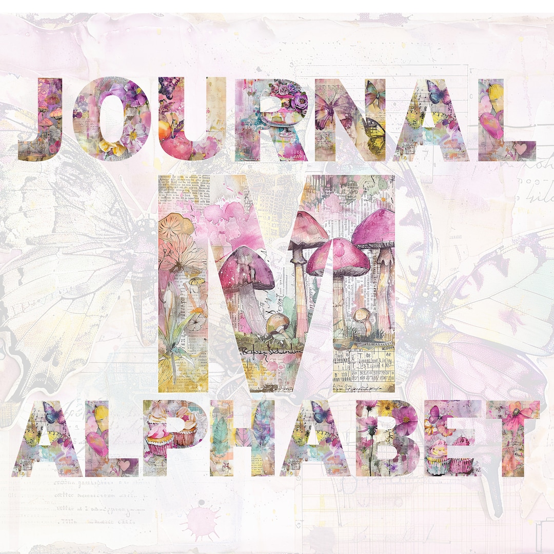 Junk Journal Alphabet Clipart Watercolor Scrapbooking Digital Set ...