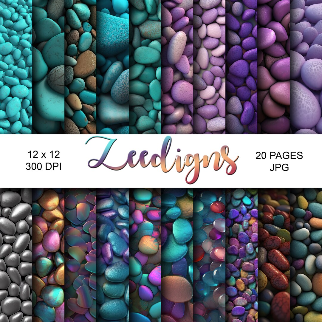 Pebbles Digital Scrapbook Printable Paper | Digital Paper | Stones ...