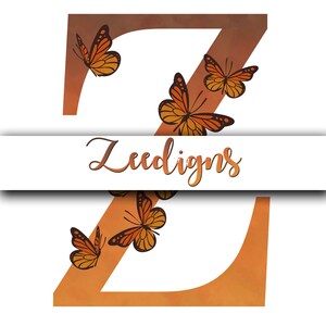 Monarch Butterfly Alphabet Clipart Scrapbooking Digital Set Printable ...