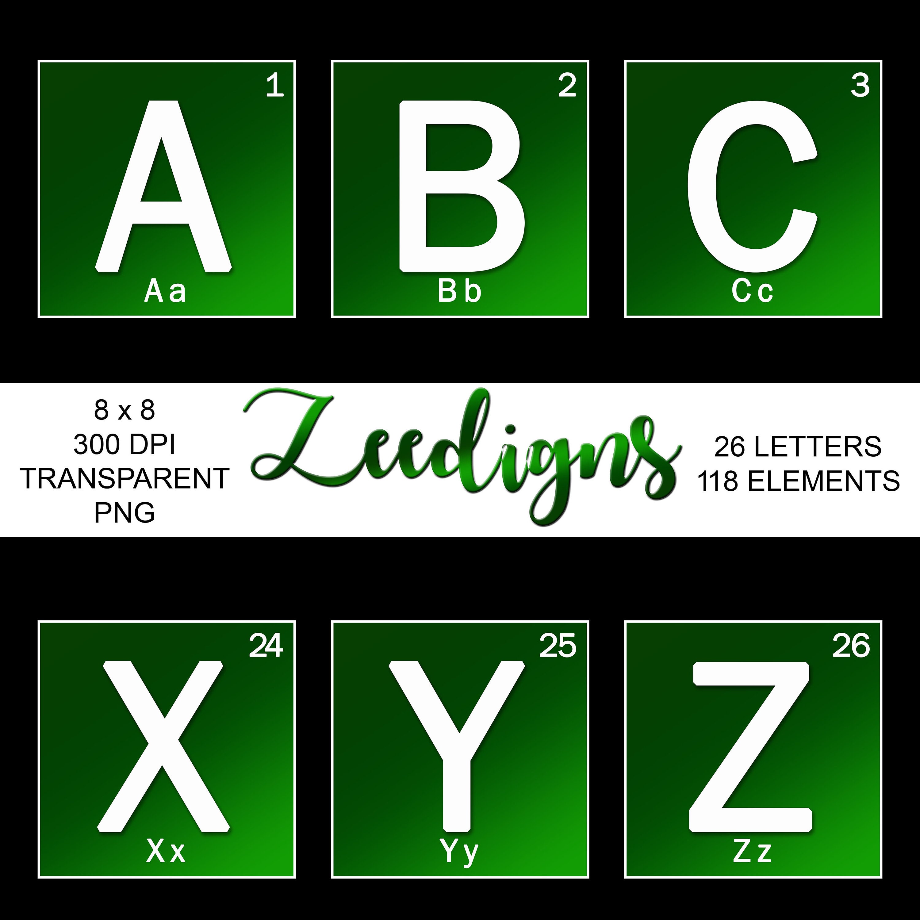 Periodic Table Alphabet Clipart Scrapbooking Digital Set - Etsy