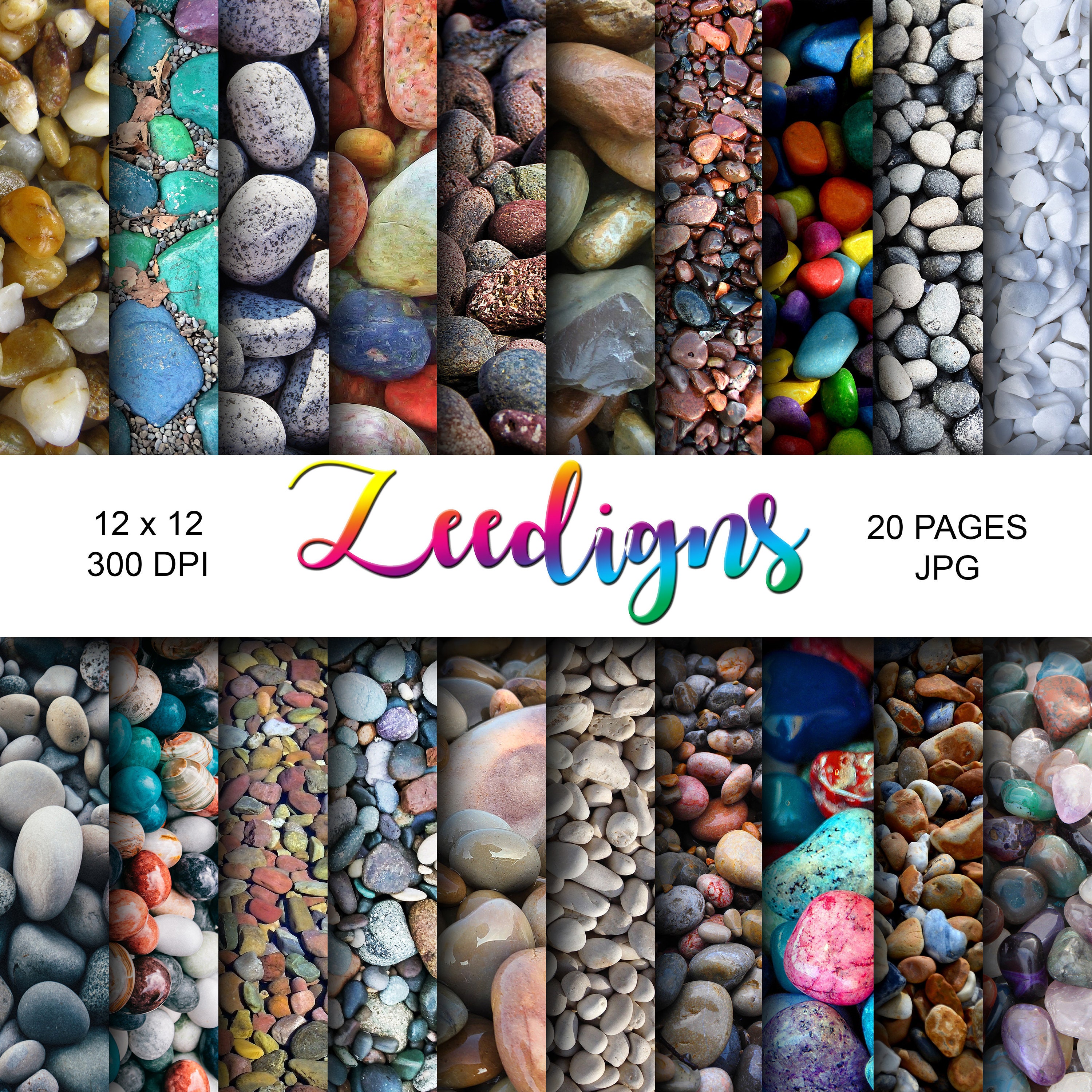 Pebbles Digital Scrapbook Printable Paper | Digital Paper | Stones ...