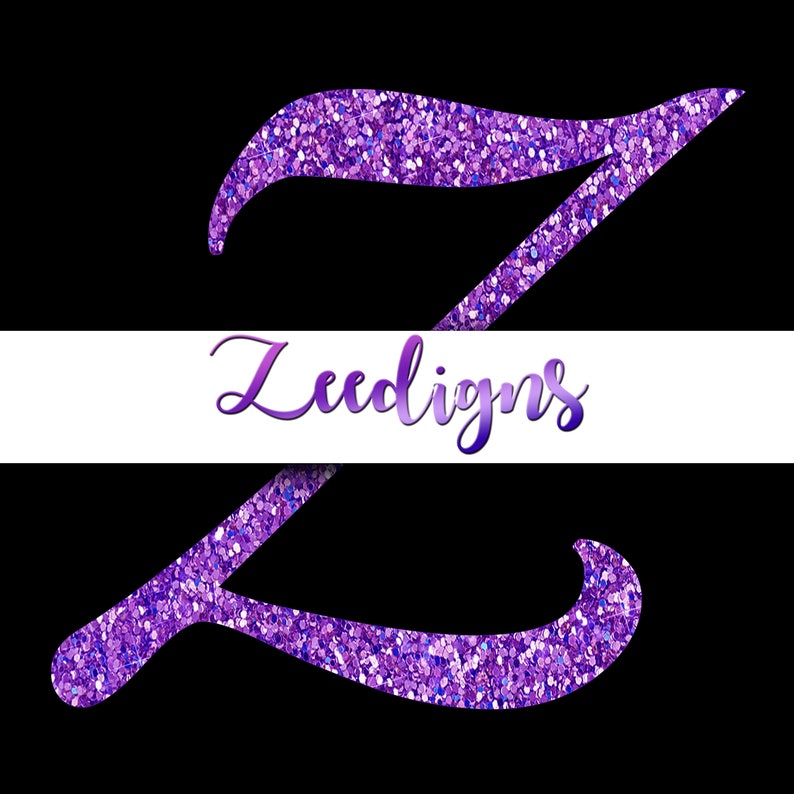 Purple Glitter Alphabet Clipart Scrapbooking Digital Set - Etsy