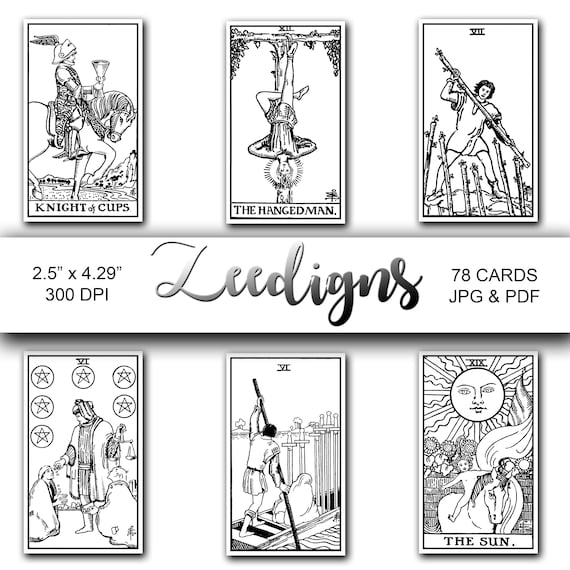 Color in Tarot Cards 78 Deck Instant Digital Download - Etsy