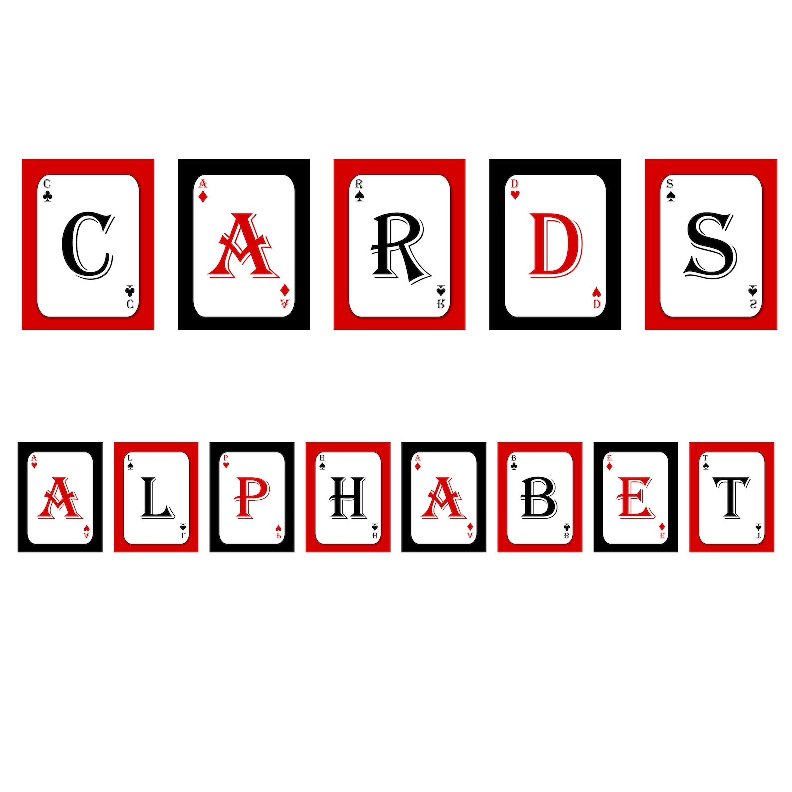 Playing Cards Alphabet Clipart Scrapbooking Digital Set - Etsy
