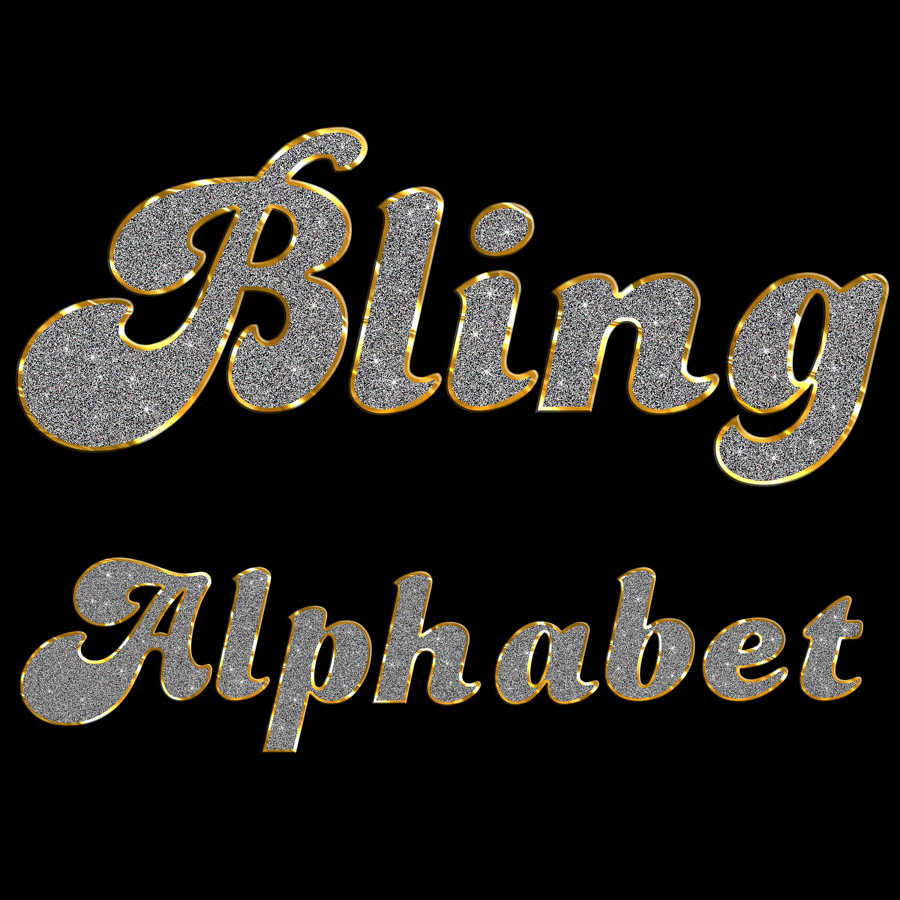 Bling Alphabet Clipart Scrapbooking Digital Set Printable Paper ...