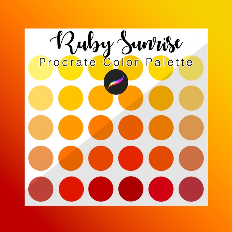 Ruby Sunrise Procreate Color Palette 12 Color Swatches iPad Lettering Illustration Procreate ...