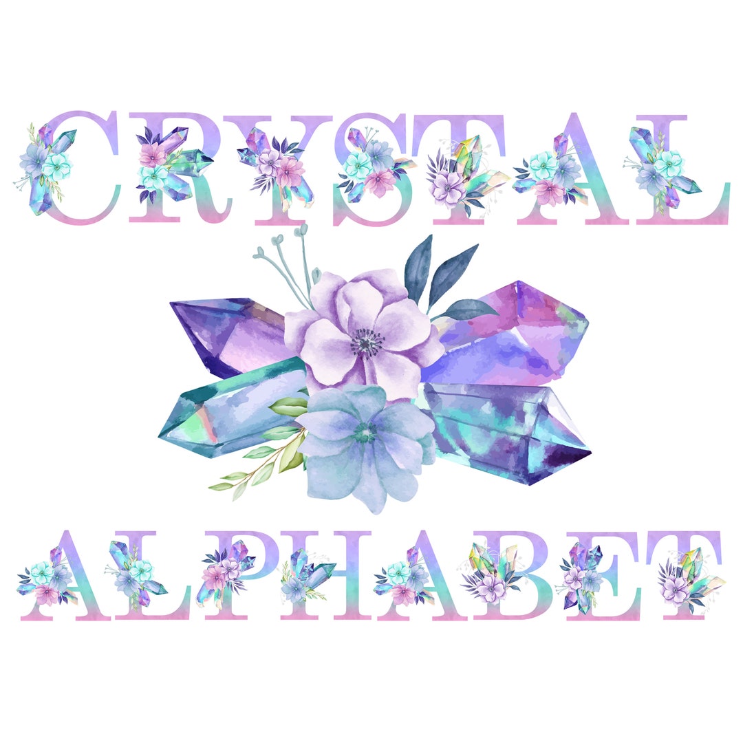 Crystals Alphabet Clipart Scrapbooking Digital Set Printable Paper ...