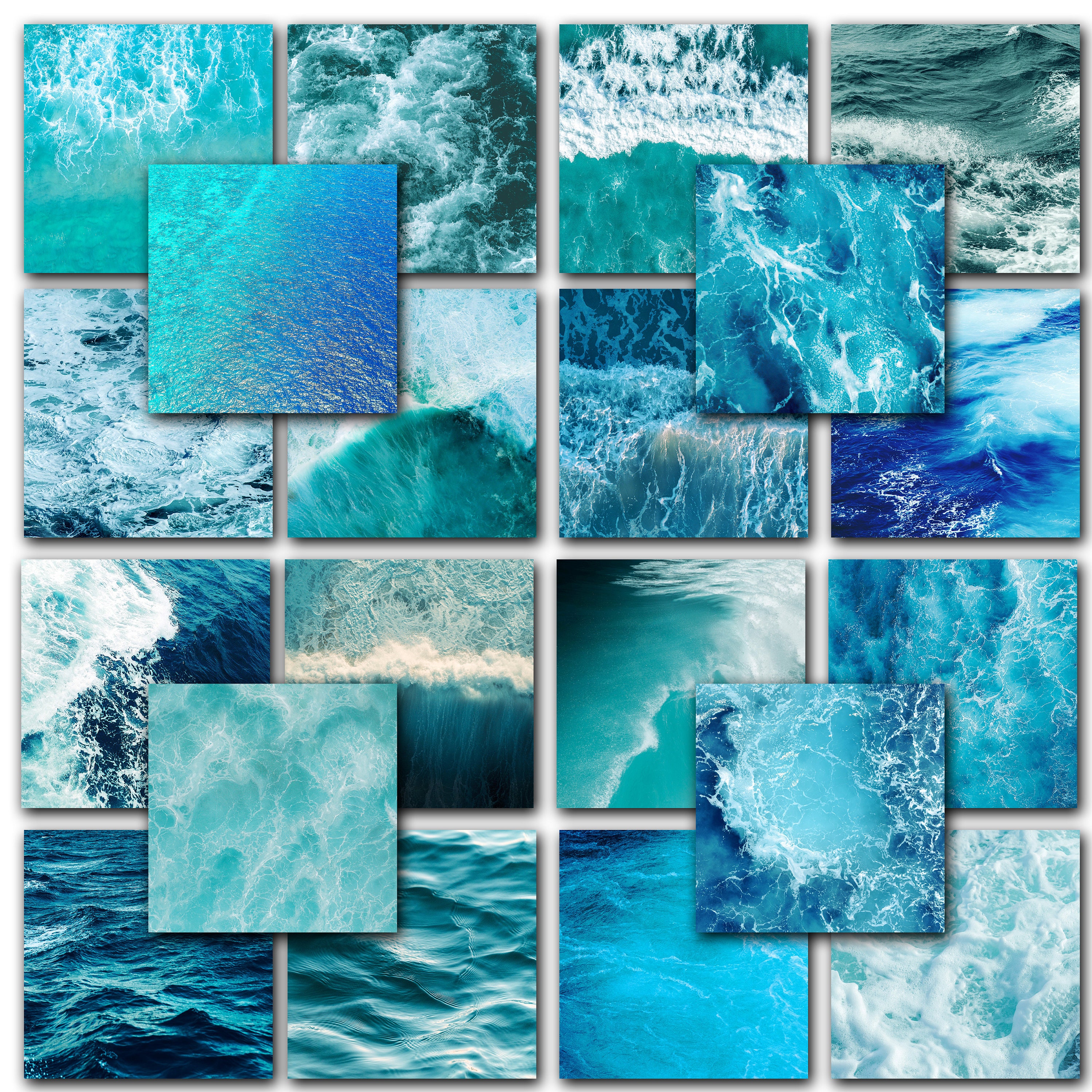 Ocean Water Digital Scrapbook Printable Paper | Digital Paper | Water ...