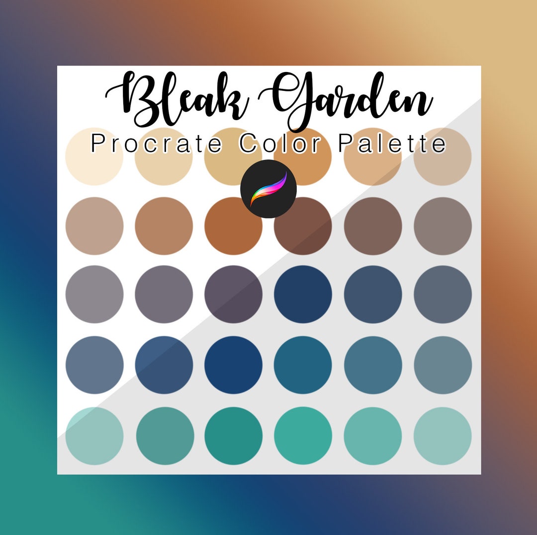 Bleak Garden Procreate Color Palette 2 Color Swatches iPad Lettering ...