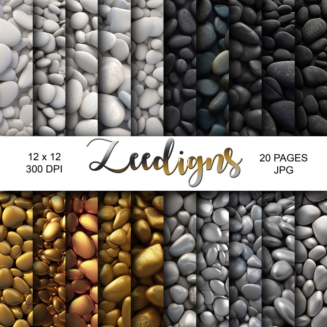 Pebbles Digital Scrapbook Printable Paper | Digital Paper | Stones ...