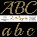 Gold Glitter Alphabet Clipart Scrapbooking Digital Set Printable Paper ...