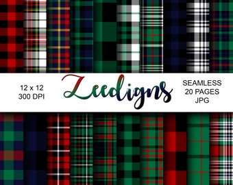 Scottish Tartan Digital Paper Digital Christmas Plaid - Etsy