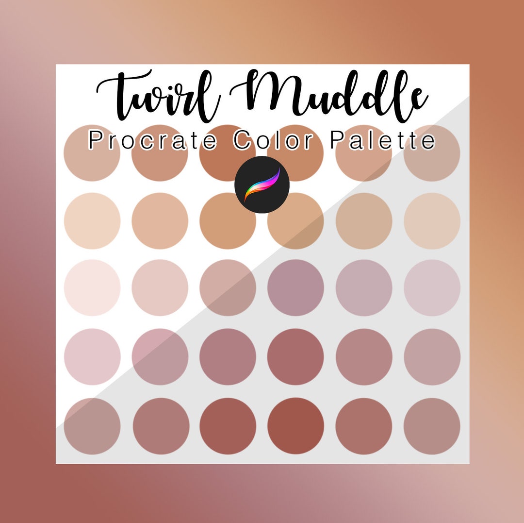 Twirl Muddle Procreate Color Palette 33 Color Swatches iPad Lettering ...