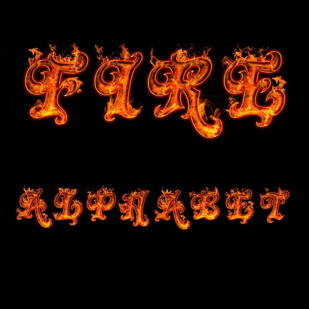 Fire Alphabet Clipart Scrapbooking Digital Set Printable Paper ...