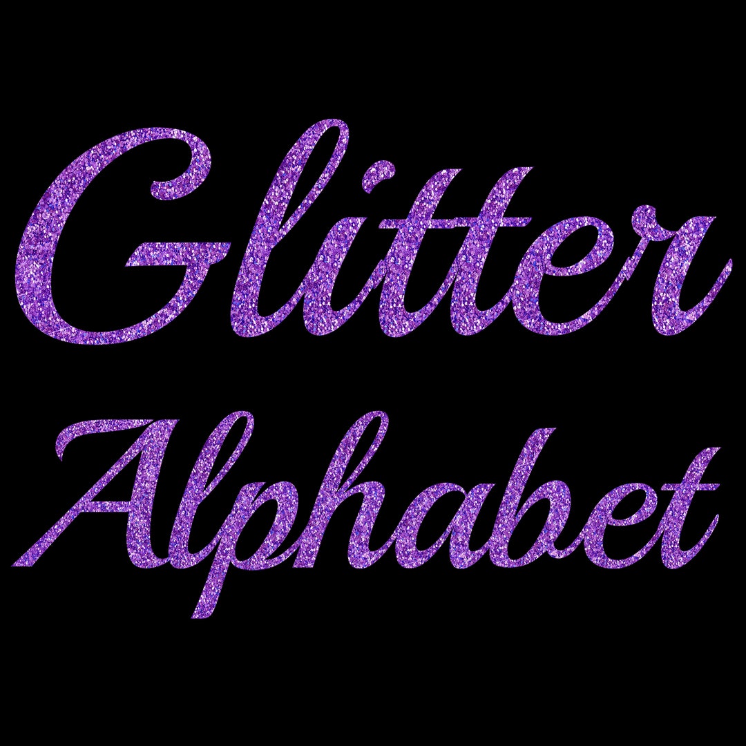 Purple Glitter Alphabet Clipart Scrapbooking Digital Set Printable ...