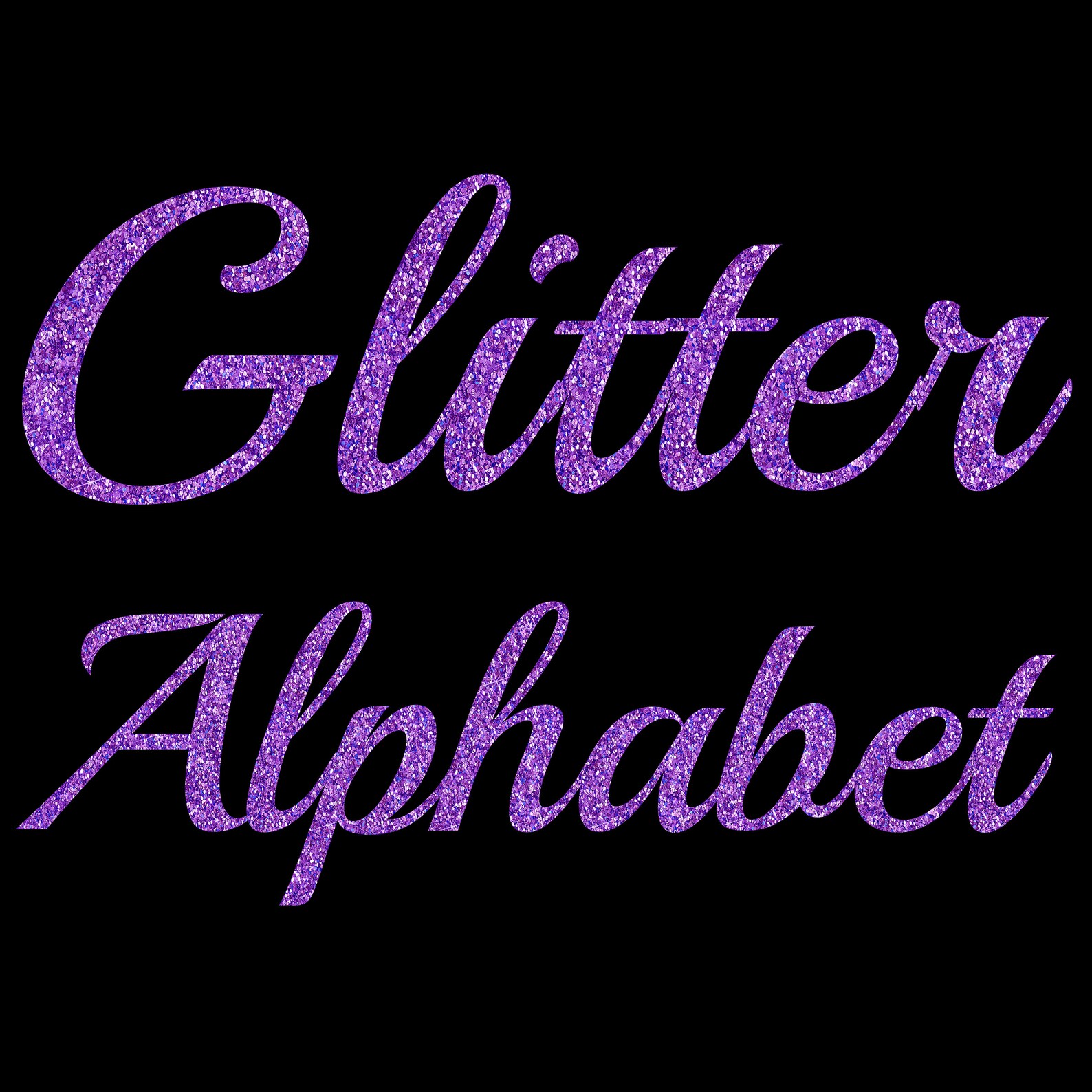 Purple Glitter Alphabet Clipart Scrapbooking Digital Set Printable ...