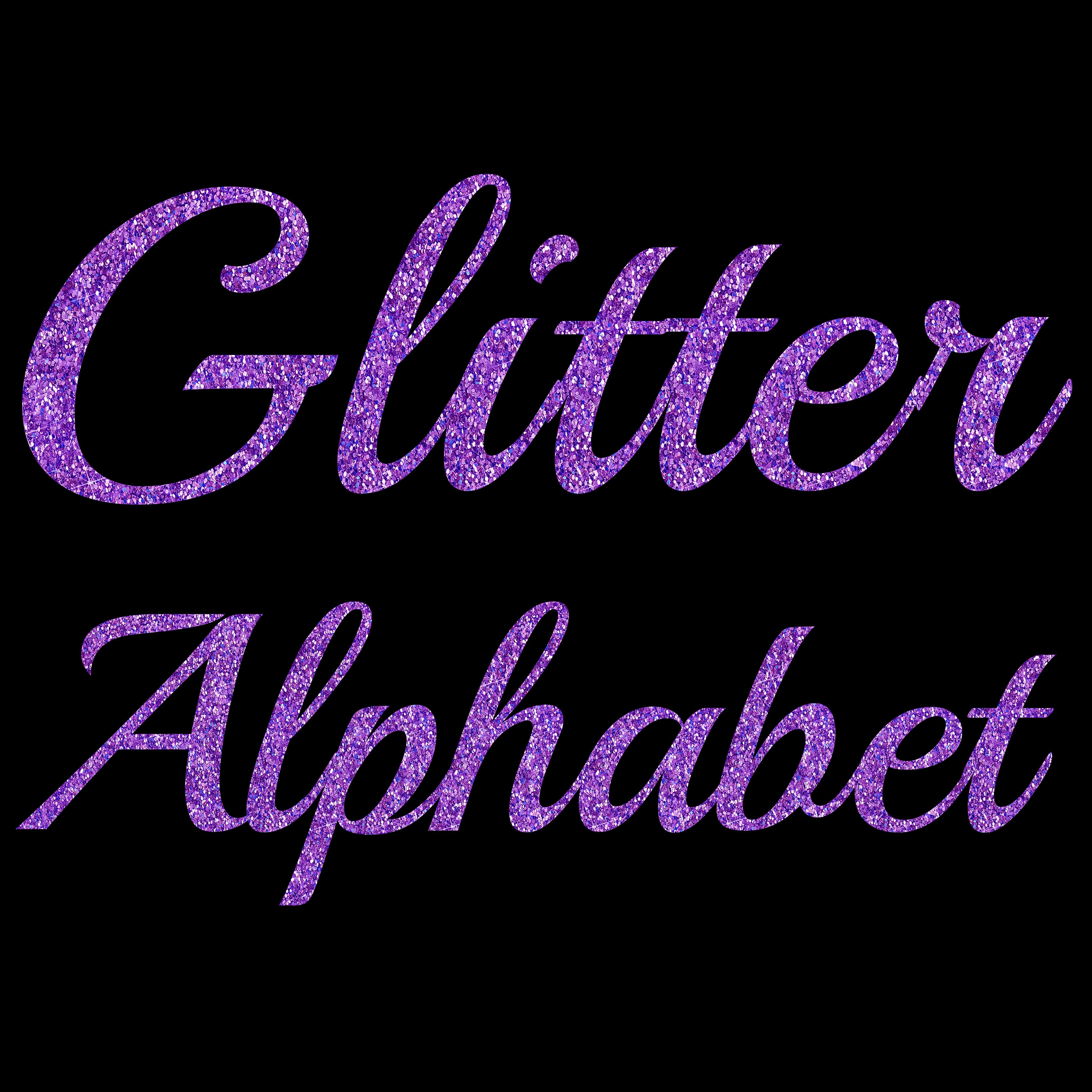 Purple Glitter Alphabet Clipart Scrapbooking Digital Set - Etsy