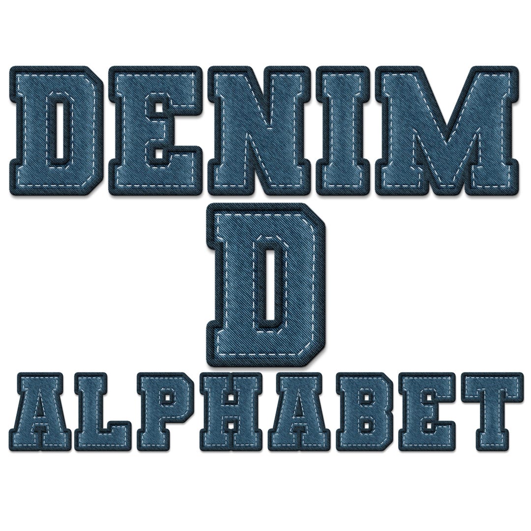 Denim Light Blue Alphabet Clipart Scrapbook Digital Set Printable Paper ...
