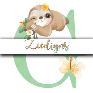 Sloth Alphabet Clipart Scrapbooking Digital Set Printable Paper ...