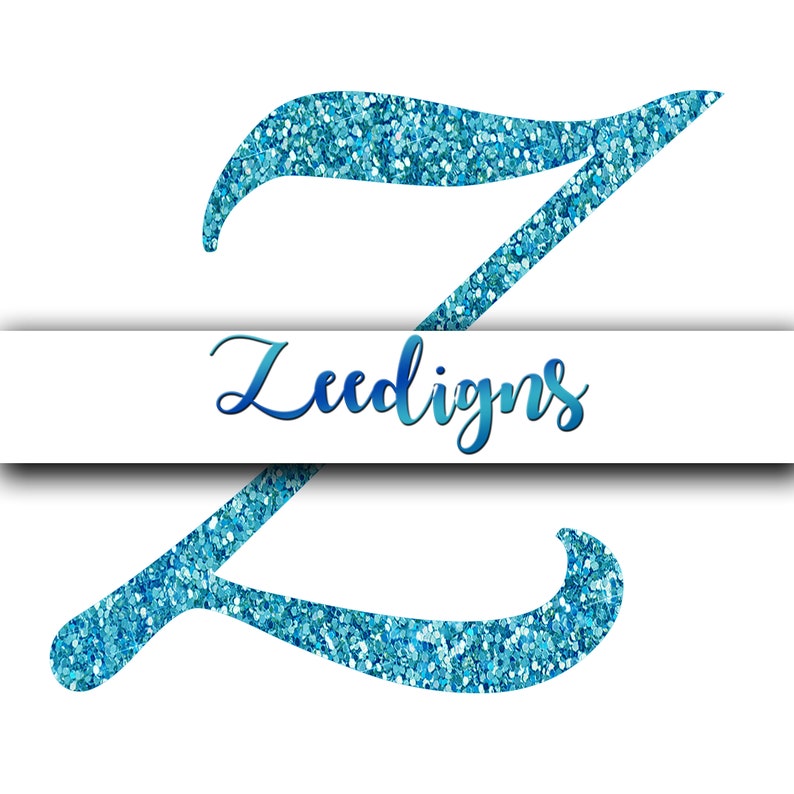 Blue Glitter Alphabet Clipart Scrapbooking Digital Set - Etsy