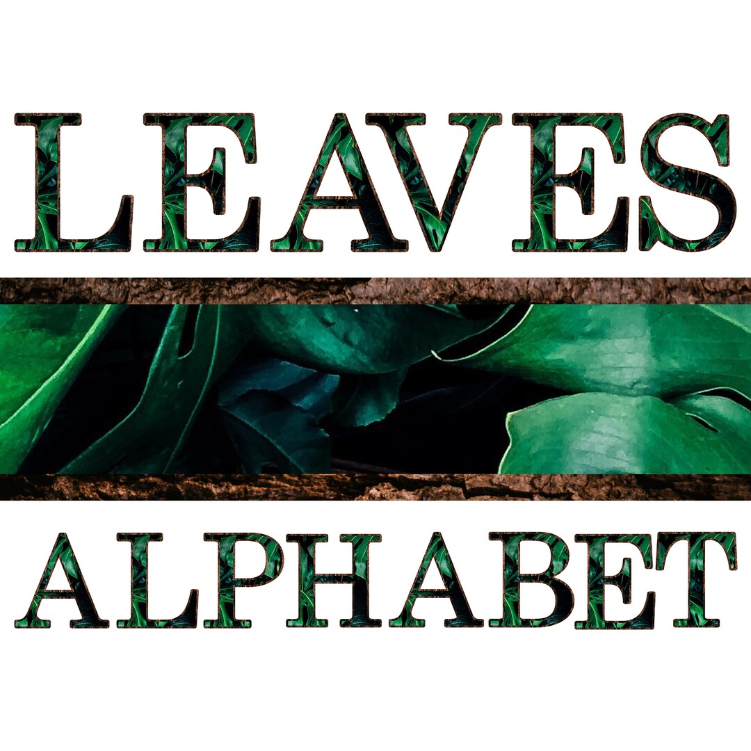 Leaves Alphabet Clipart Scrapbooking Digital Set Printable Paper Forest ...