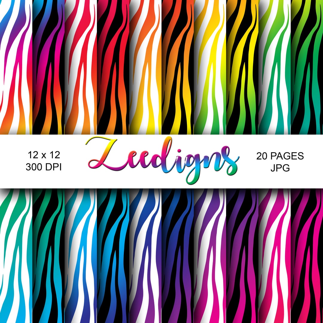 Zebra Gradient Digital Scrapbook Printable Paper | Digital Paper ...