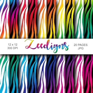 Zebra Gradient Digital Scrapbook Printable Paper | Digital Paper ...