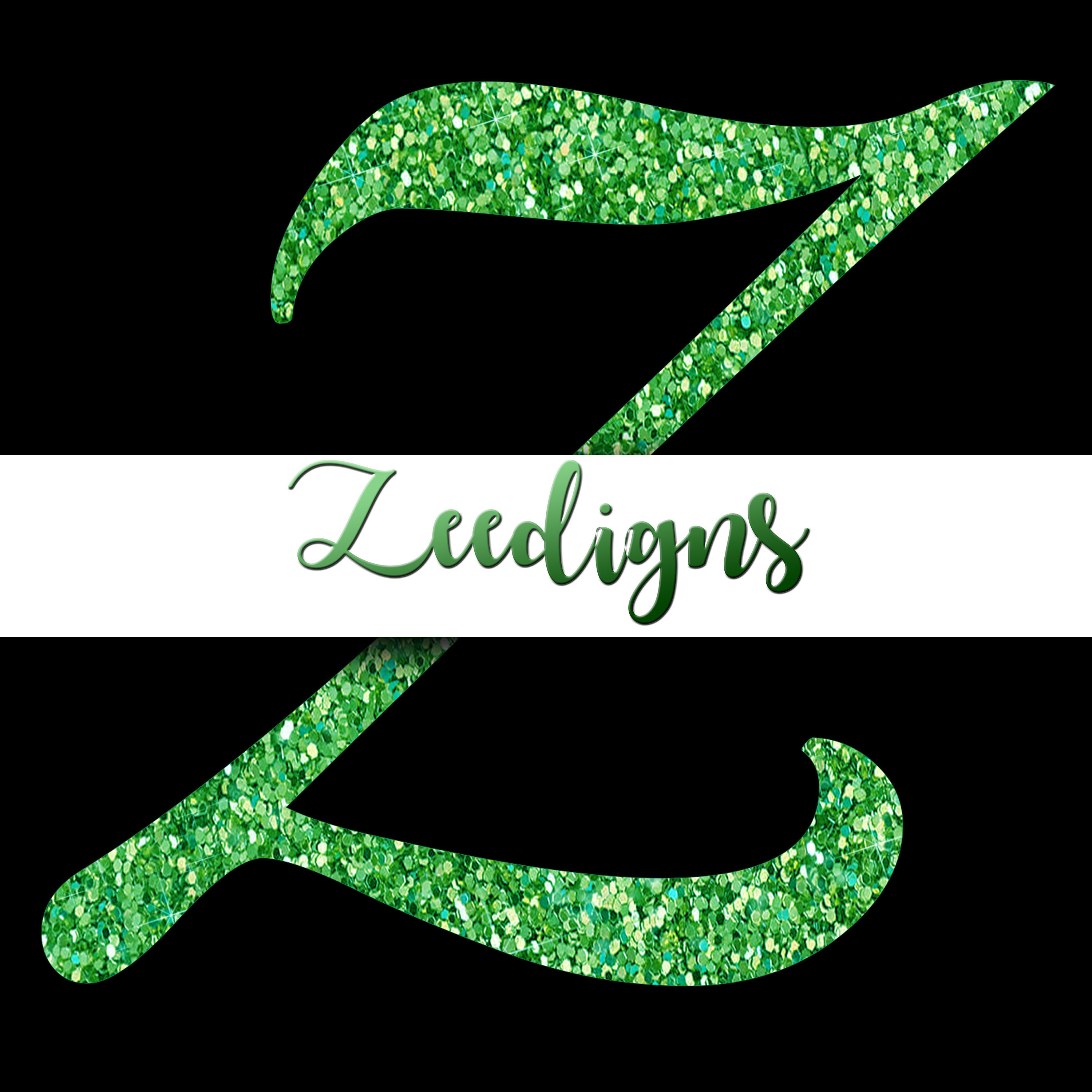 Green Glitter Alphabet Clipart Scrapbooking Digital Set - Etsy