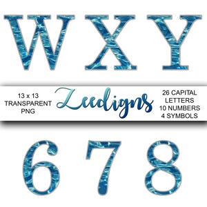 Water Alphabet Clipart Scrapbooking Digital Set Printable Paper | Lake ...