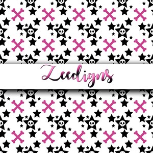 Punk Princess Digital Scrapbook Printable Paper | Seamless Digital ...