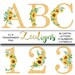 Sunflower Alphabet Clipart Scrapbooking Digital Set Printable Paper ...