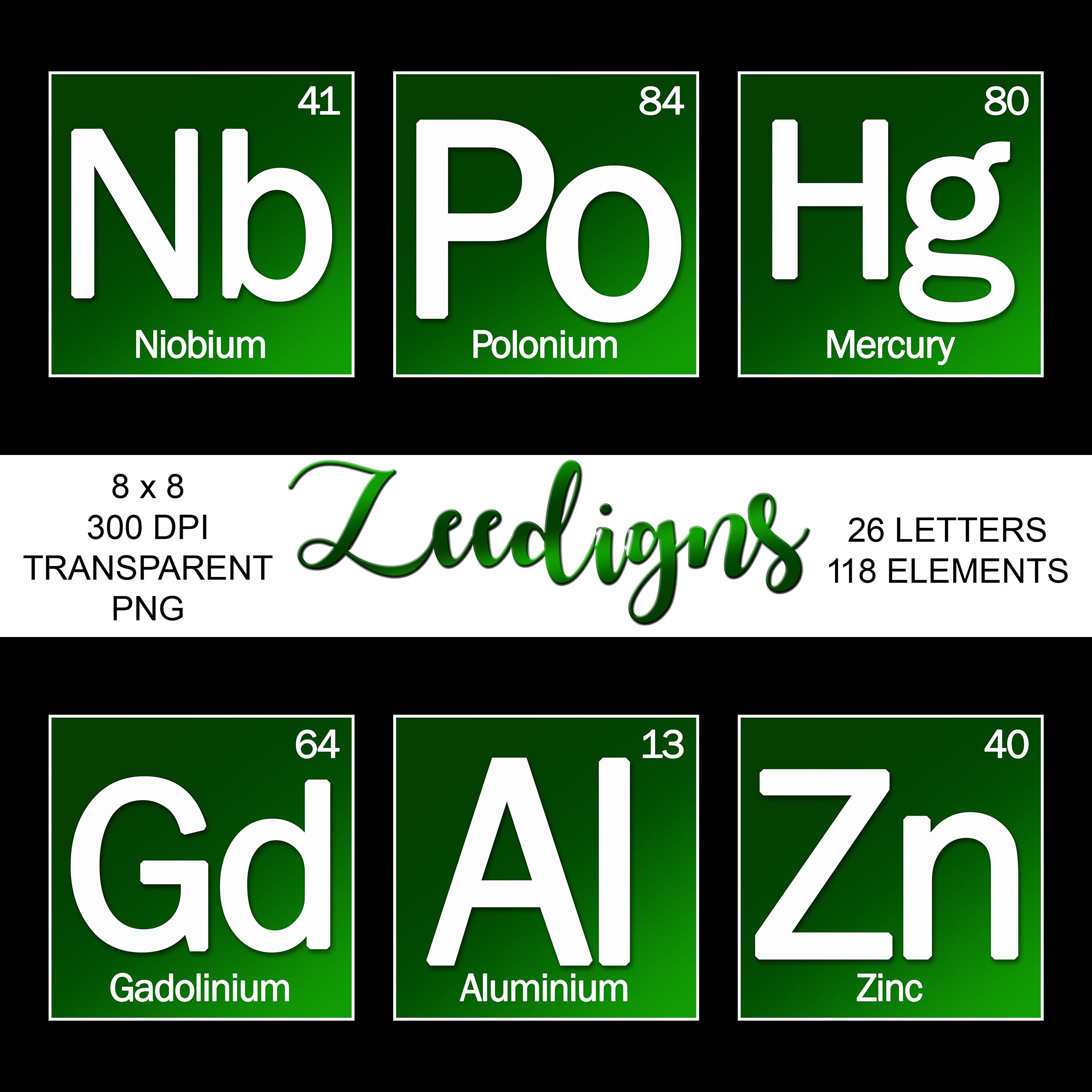 Periodic Table Alphabet Clipart Scrapbooking Digital Set - Etsy