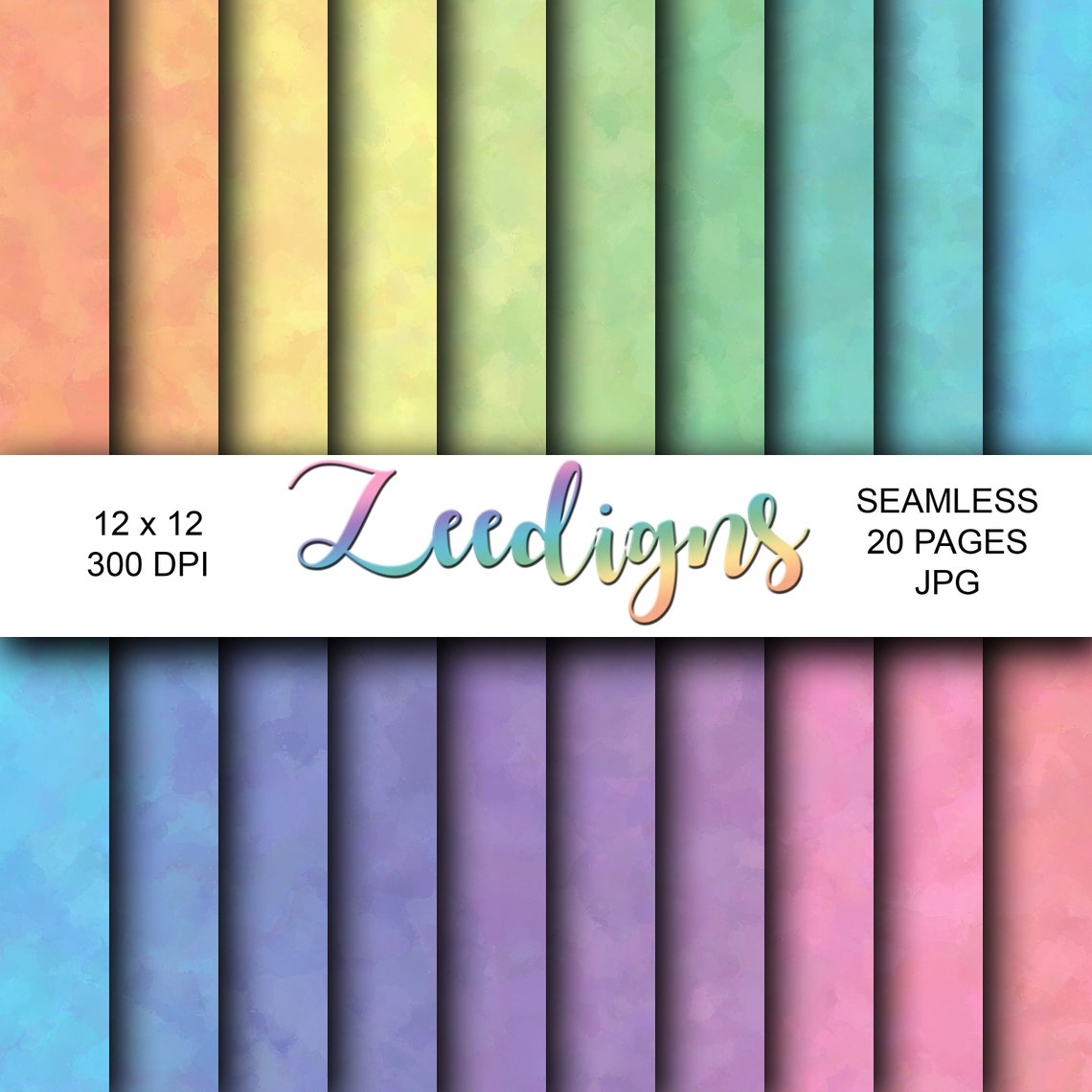 Soft Spring Hues Watercolor Digital Seamless Scrapbook - Etsy