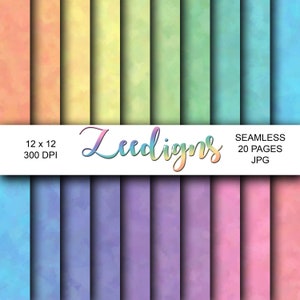 Soft Spring Hues Watercolor Digital Seamless Scrapbook Printable Paper ...