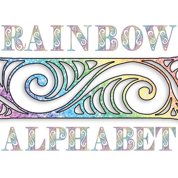 Rainbow Holographic Diamond Glitter Alphabet Clipart - Etsy