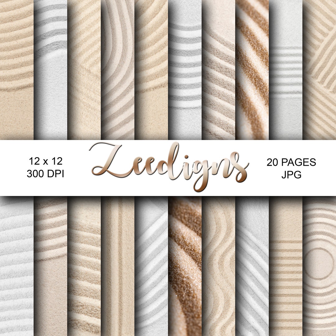 Zen Sand Digital Scrapbook Printable Paper | Digital Paper | Beach Sand ...