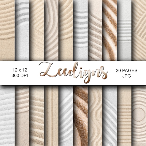 Zen Sand Digital Scrapbook Printable Paper Digital Paper | Etsy