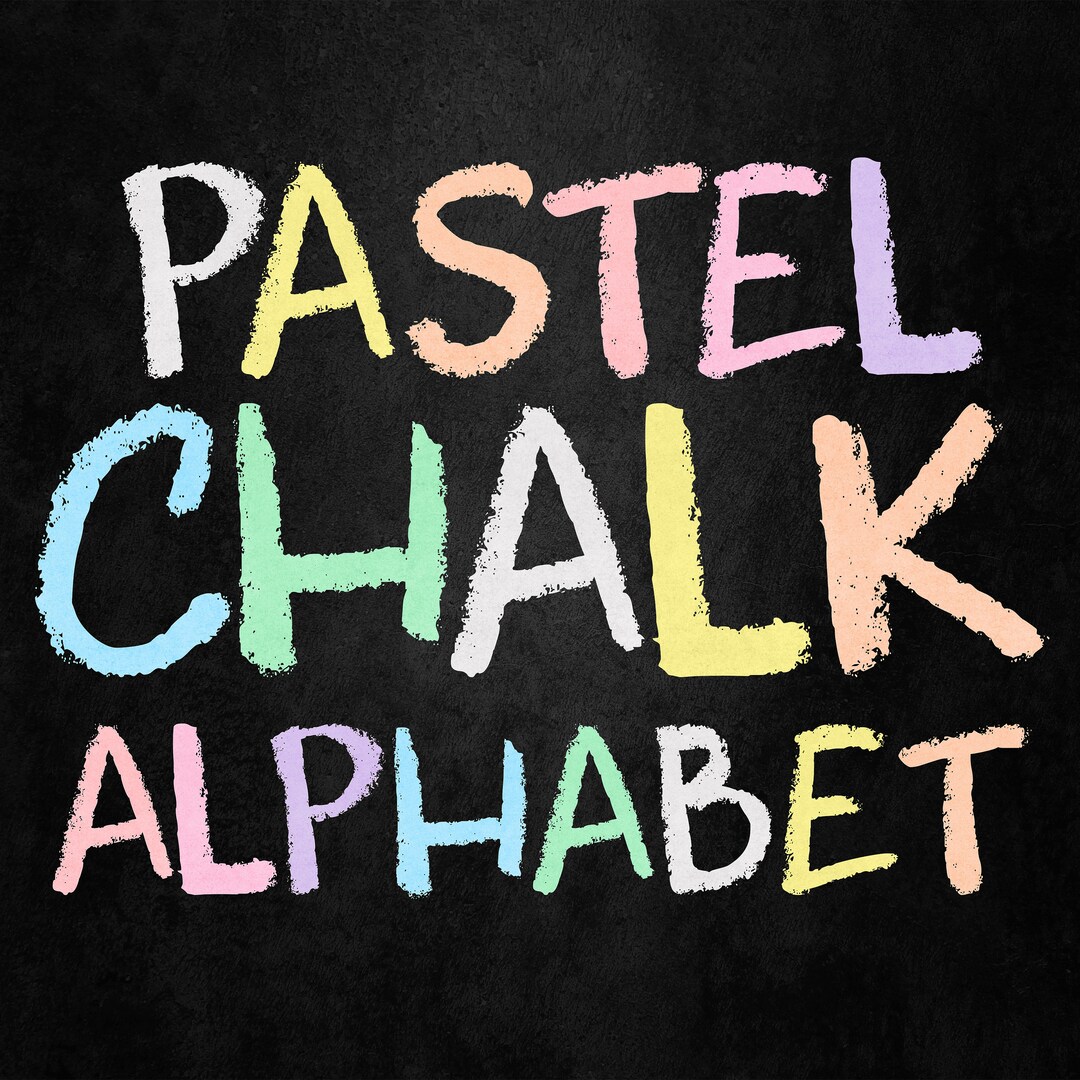Pastel Chalk Alphabet Clipart Scrapbooking Digital Set Printable Paper ...