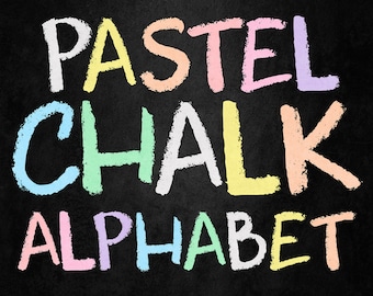 Bright Chalk Alphabet Clipart Scrapbooking Digital Set | Etsy