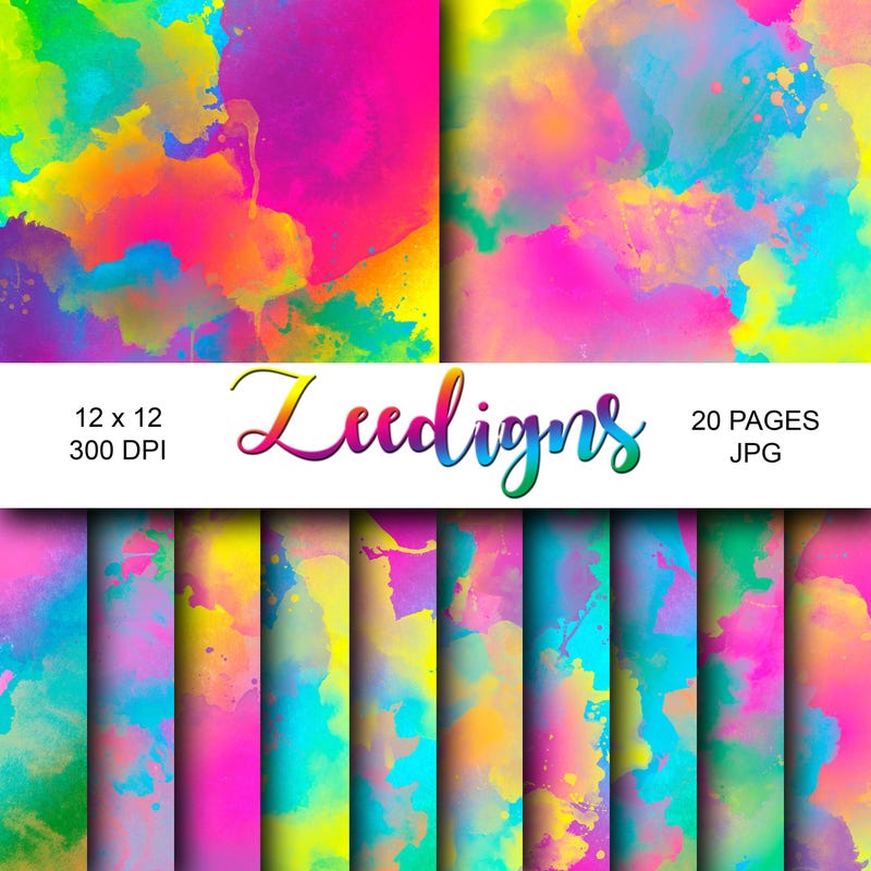 Bright Watercolor - Etsy