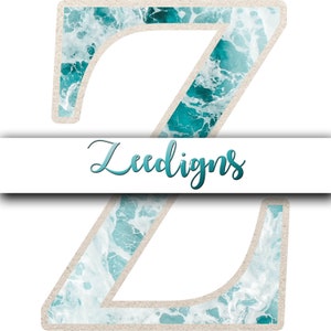 Ocean Alphabet Clipart Scrapbooking Digital Set Printable Paper | Beach ...