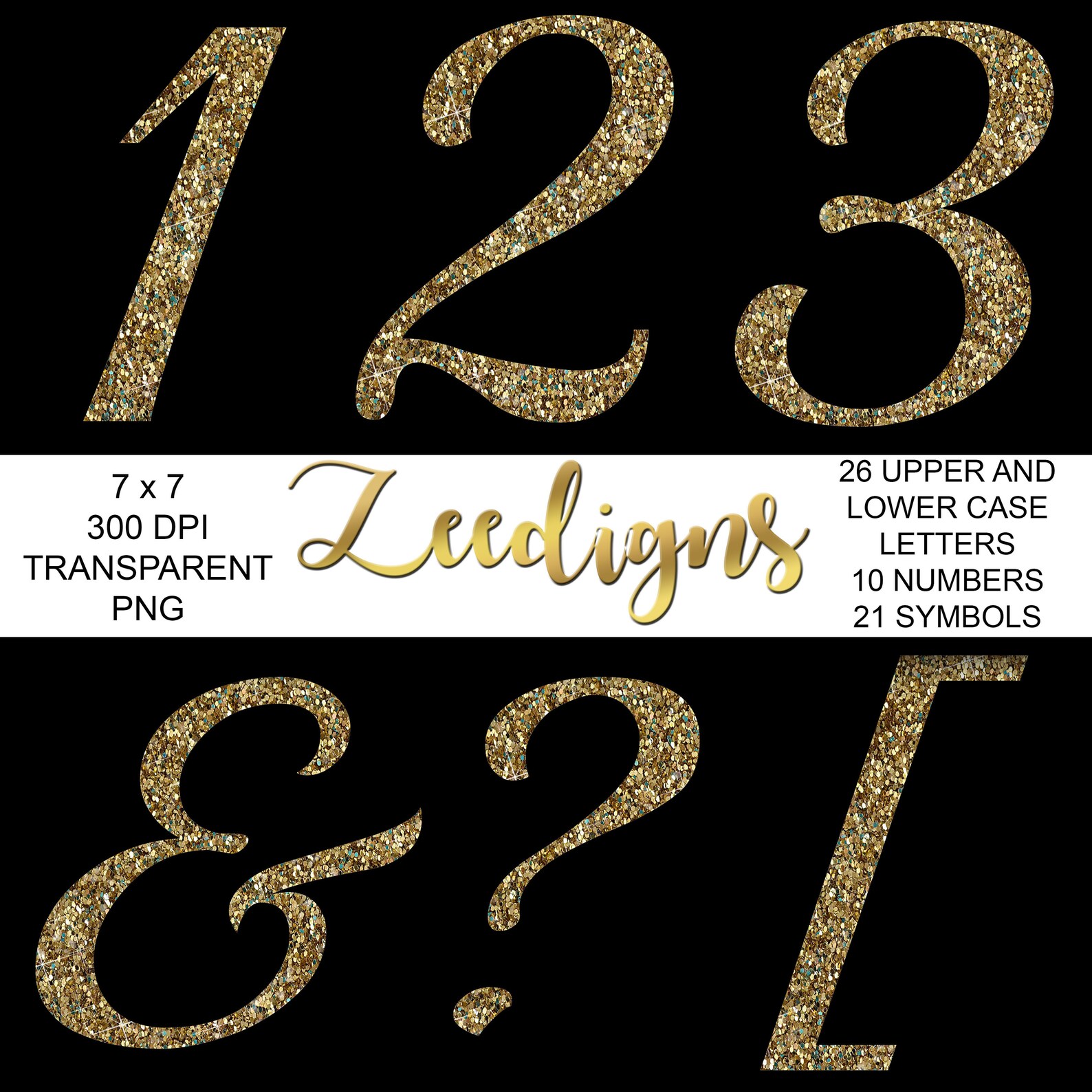 Gold Glitter Alphabet Clipart Scrapbooking Digital Set - Etsy