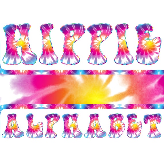 Tie Dye Alphabet 1 Clipart Scrapbooking Digital Set Printable - Etsy